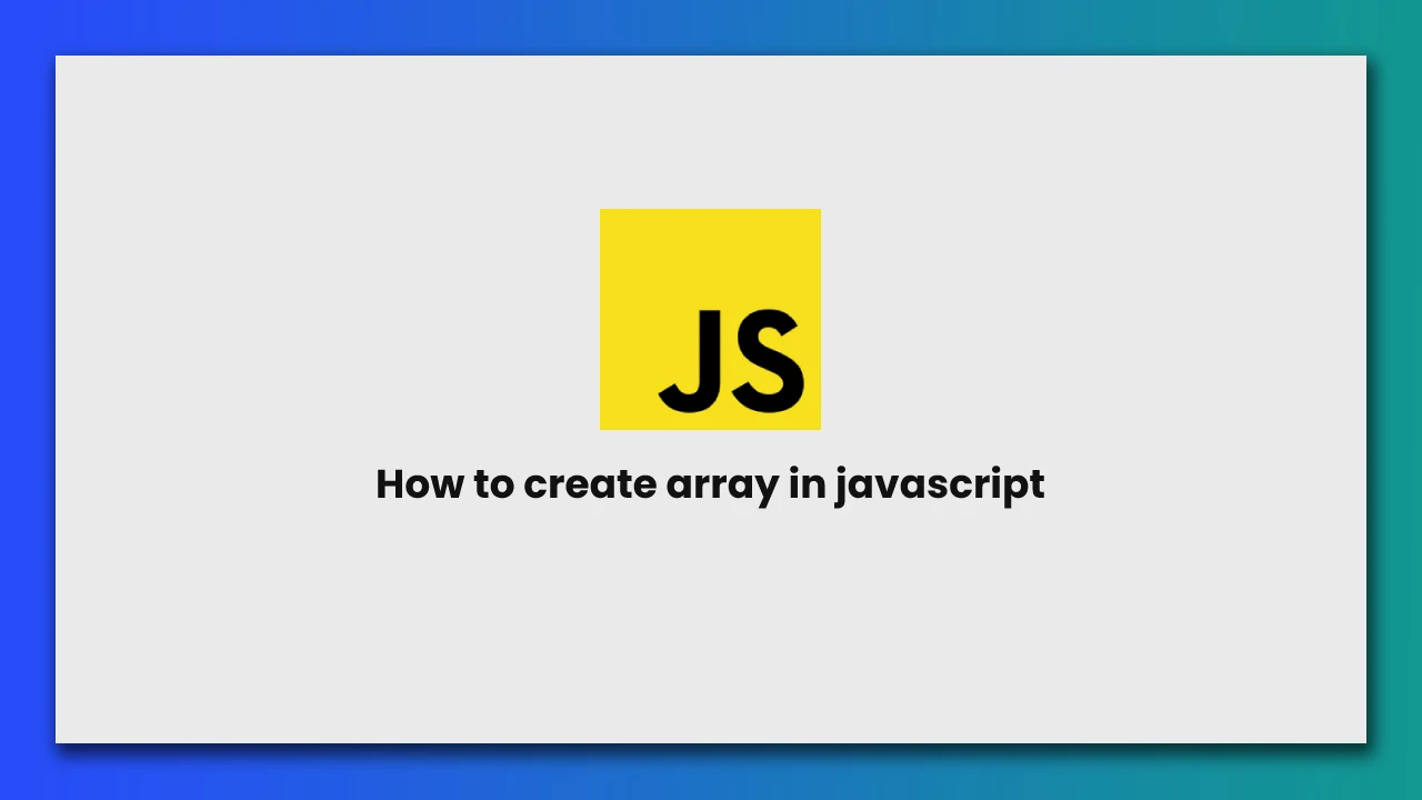 How To Create Array In Javascript Rustcode