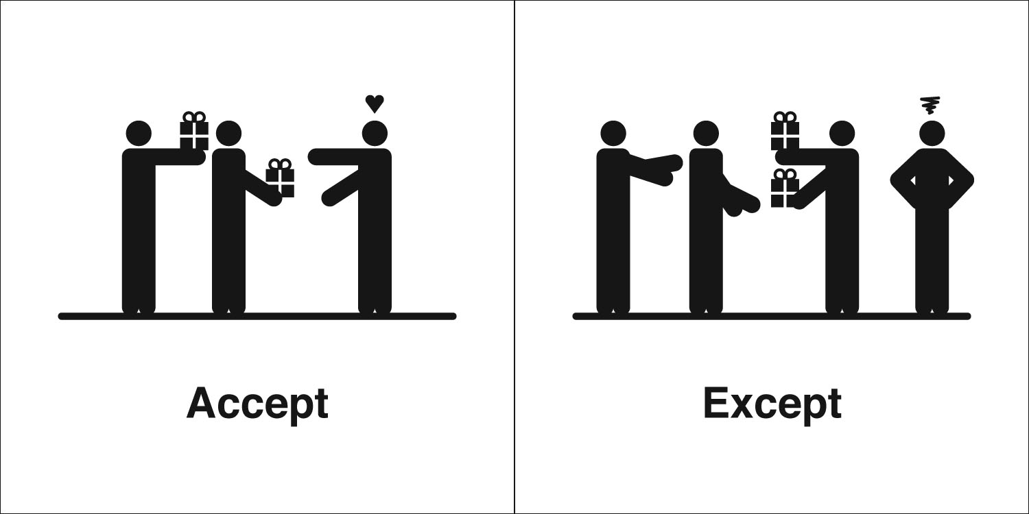 Homophones Weakly Accept Except