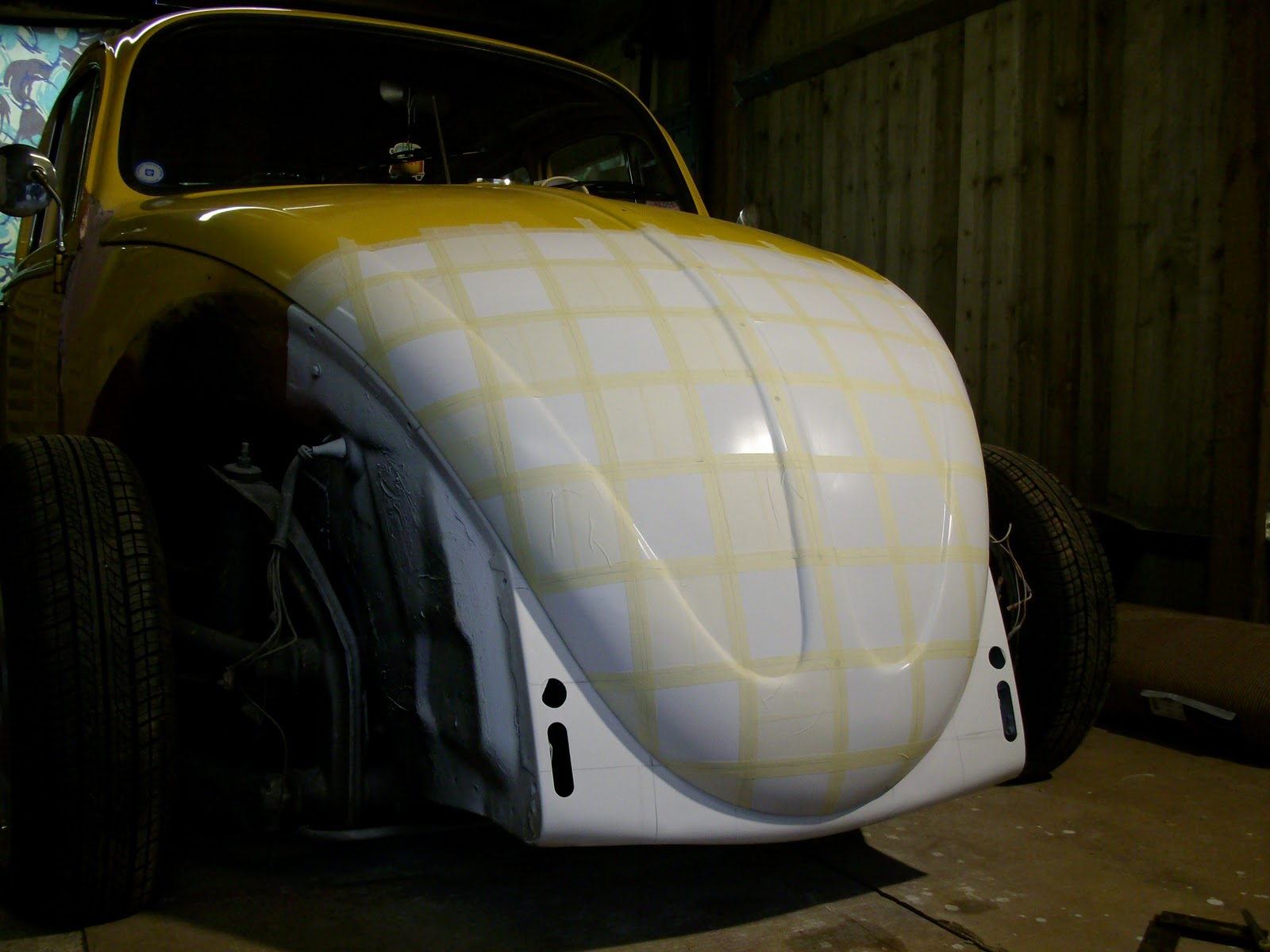 Oil Droppers (Chequered front VW): Beetle Bonnet the last Post.