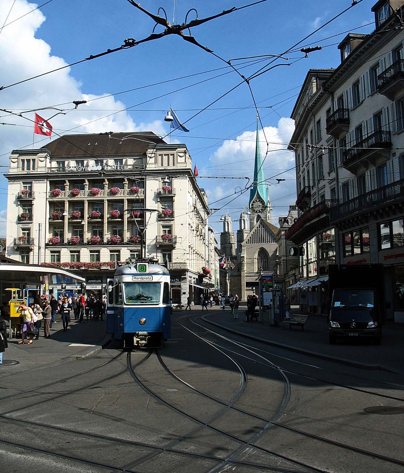 Stock Pictures: Trams and Tramlines in Zurich Switzerland