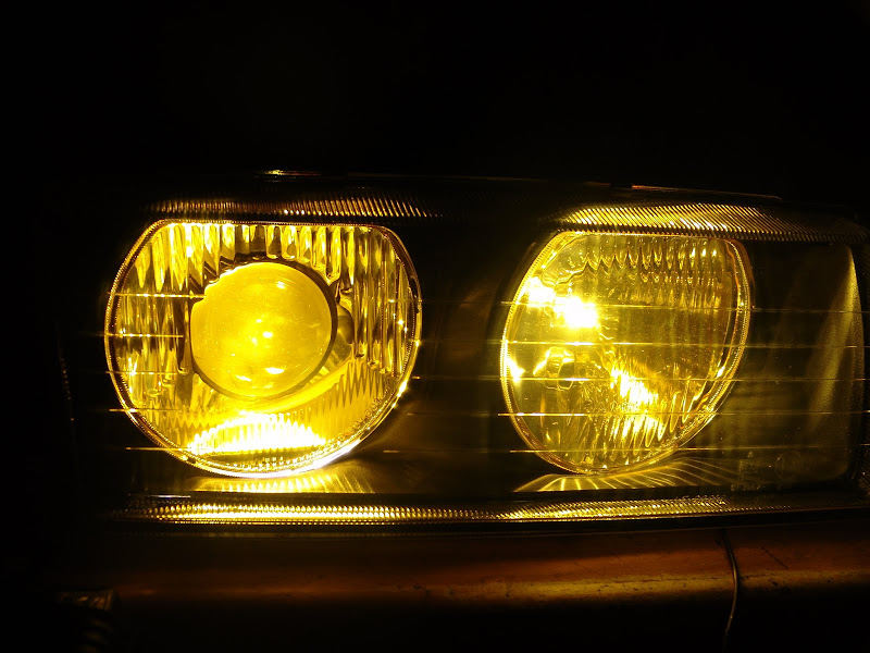 BMW E36 M3 GT YELLOW BOSCH EURO ELLIPSOID HEADLIGHTS w. NEW LENSES ...