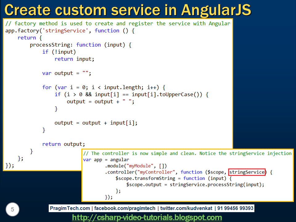 Sql Server Net And C Video Tutorial Create Custom Service In Angularjs
