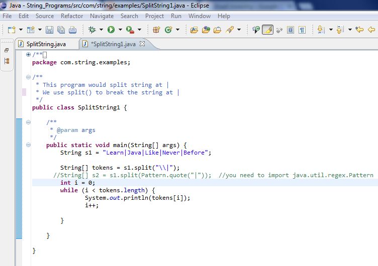 Java Radar Splitting A String At Delimiter In Java