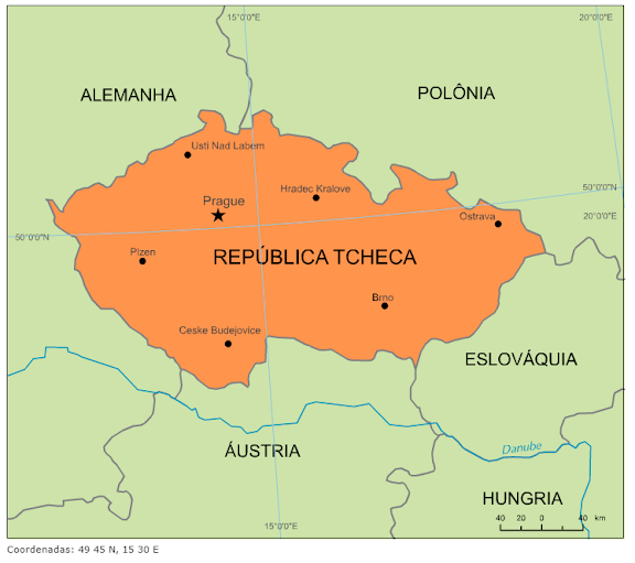 Blog de Geografia: Mapa da República Tcheca