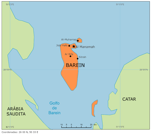 Blog de Geografia: Mapa do Barein