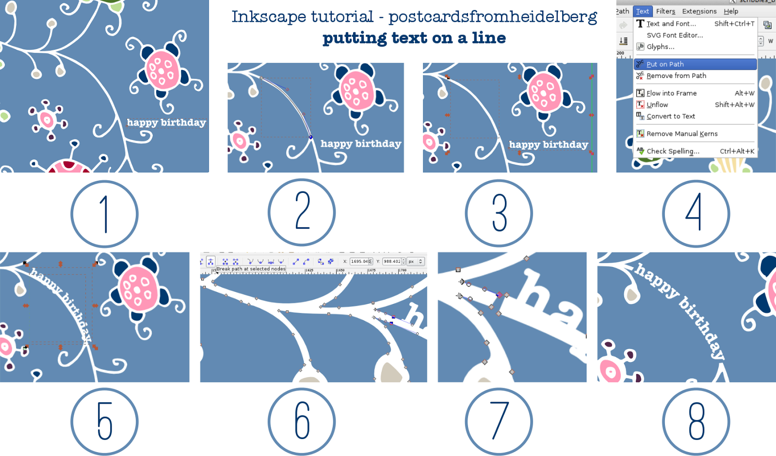 Postcards From Heidelberg Inkscape Tutorial Put Text On A Path