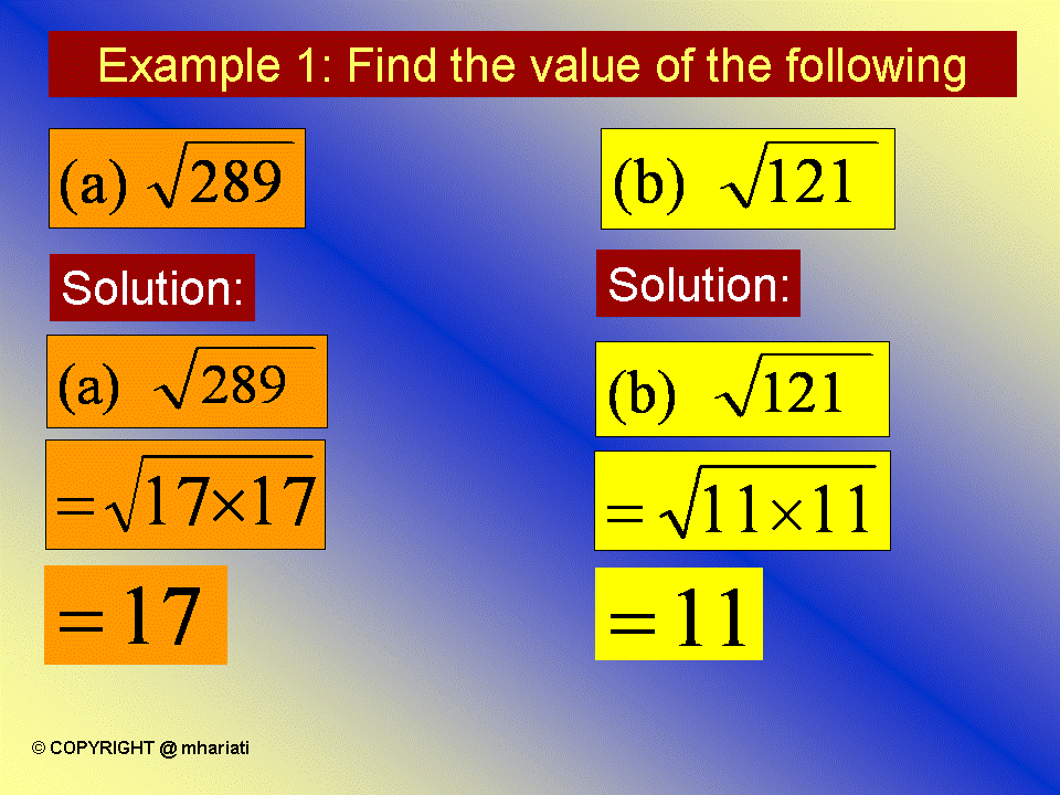 Tip Belajar Matematik Tips For Learning Mathematics Square Roots