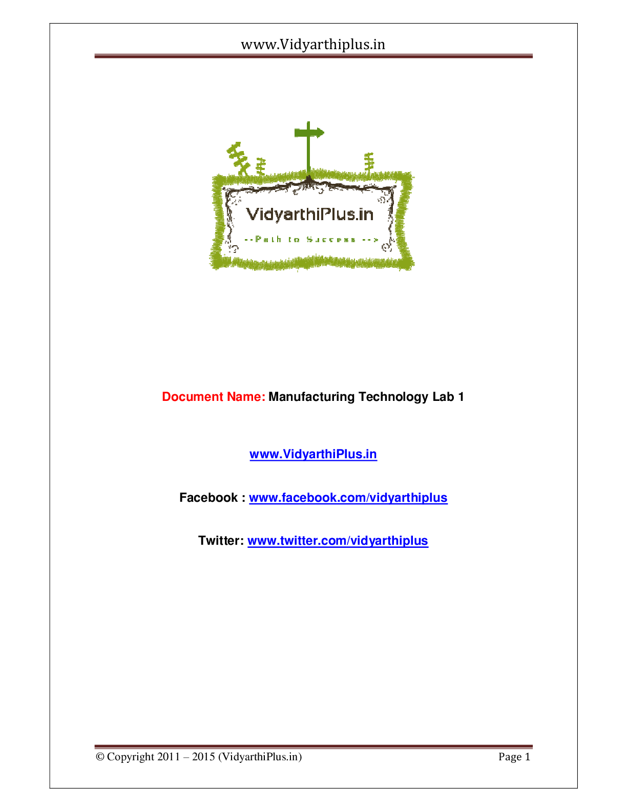 Manufacturing Technology 1 Lab Manual Vidyarthiplus V Blog A