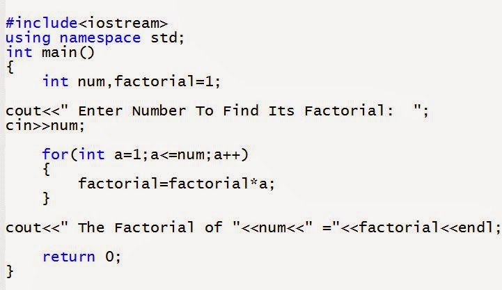 Program to find factorial of Number in C++ ~ C++ Programming Tutorial ...