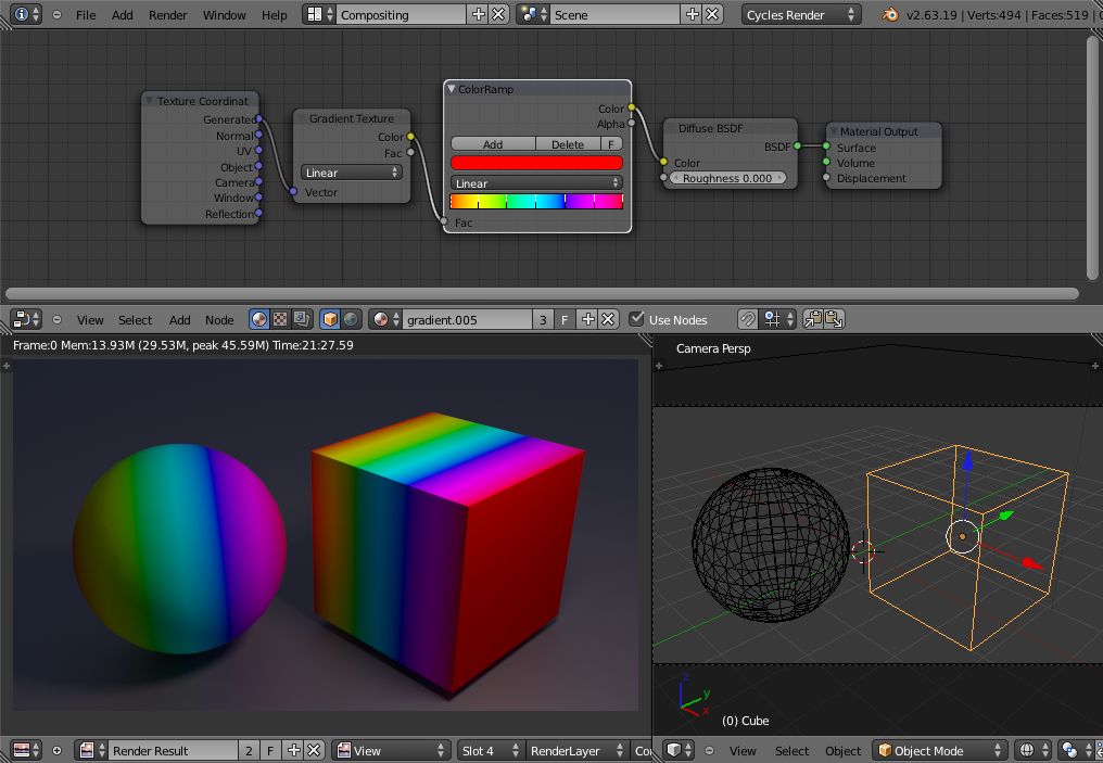 Blender Cycles Gradient Textures