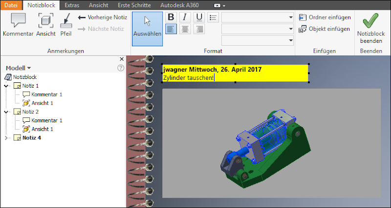 Autodesk Inventor FAQ: Notizen in Inventormodellen finden und ändern