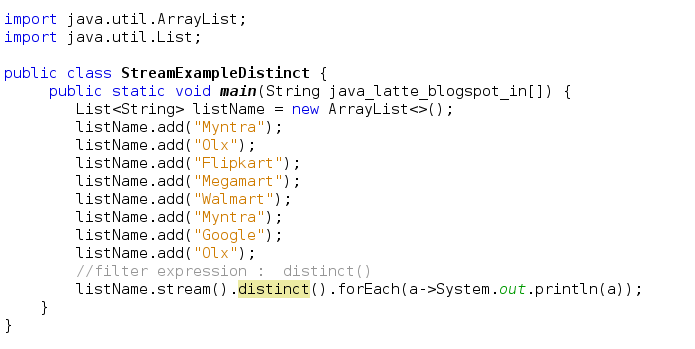Java Latte Stream And Lambda Examples In Java 8