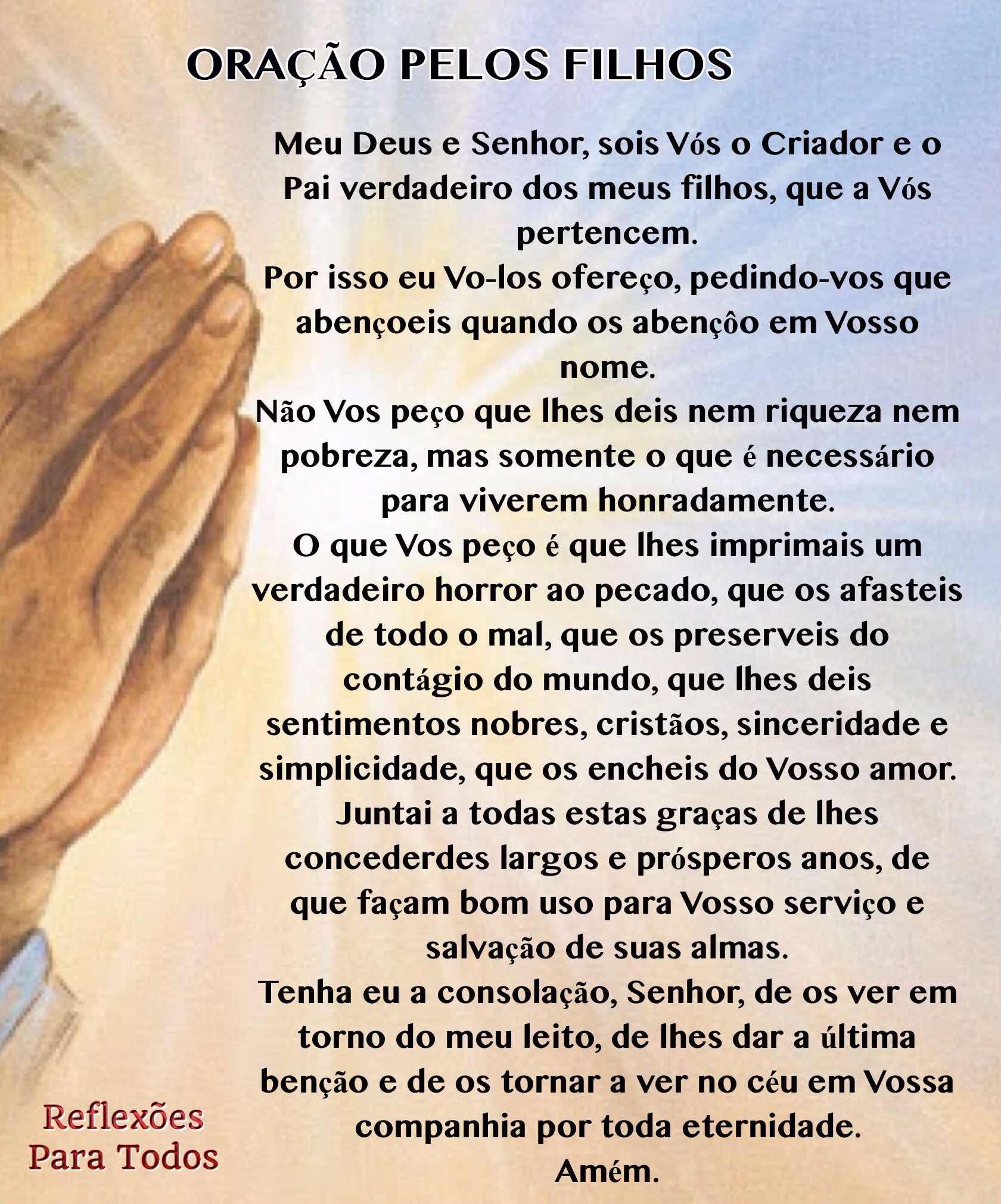 REFLEXÕES PARA TODOS: ORAÇÃO PELOS FILHOS REFLEXÕES PARA TODOS: ORAÇÃO PELOS FILHOS