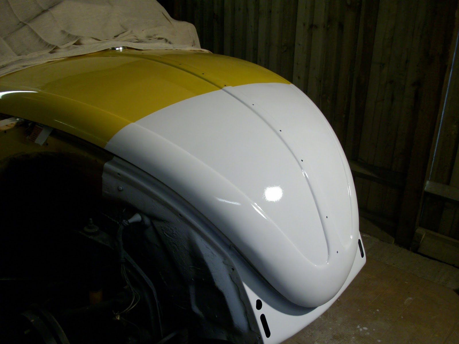 Oil Droppers (Chequered front VW): Beetle Bonnet the last Post.