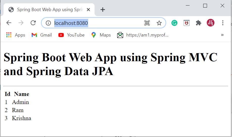 Spring Boot Web Application Example