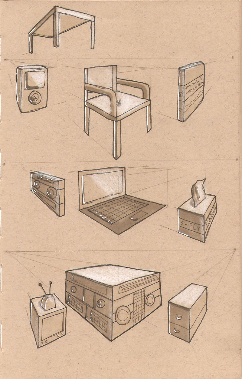 2d Concept Art 10 Two Point Perspective Objects