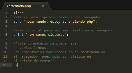 Comentarios En Php Programación Php Parte 3 Somos Sistemas