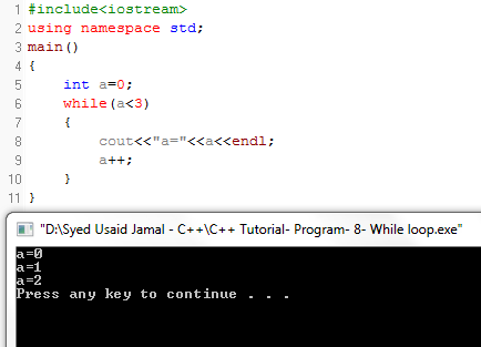 Developers Society C Tutorial Program 8 While Loop