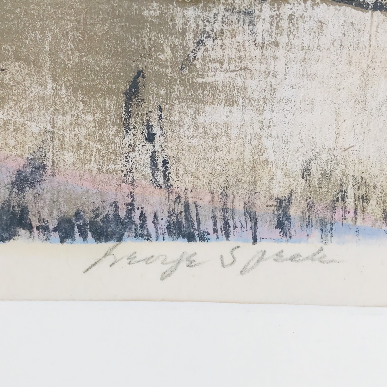 George Speck Signed 'Arch' Block Print