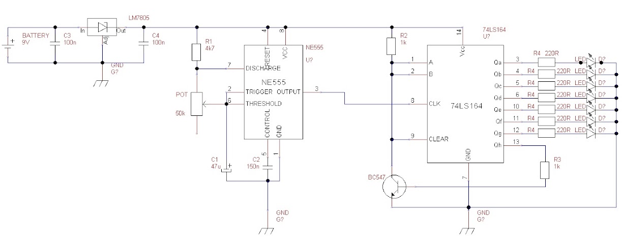 Looplicht met 74164 - Forum - Circuits Online