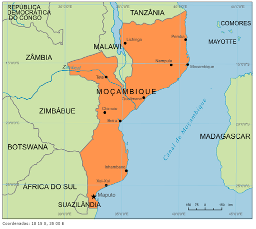 Blog de Geografia: Mapa de Moçambique