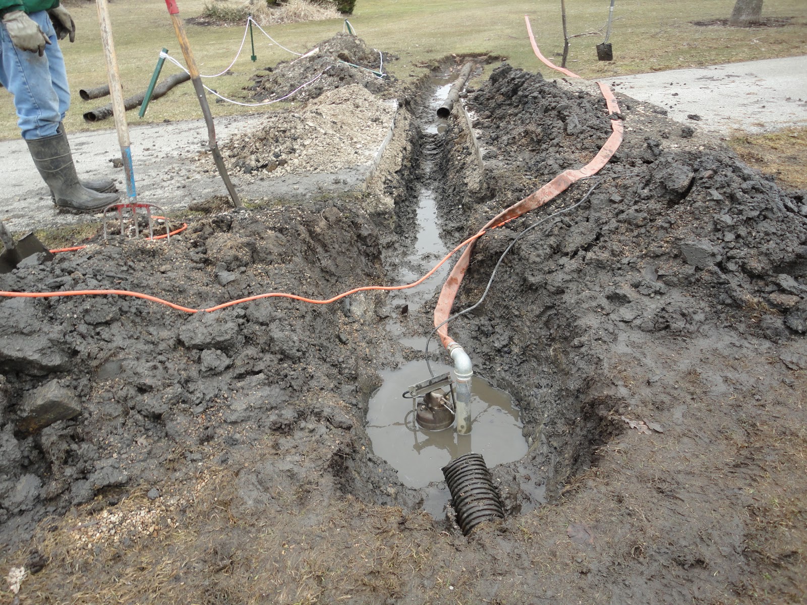 Sugar Creek Golf Course Blog: Drainage Project under Cart Path on #1