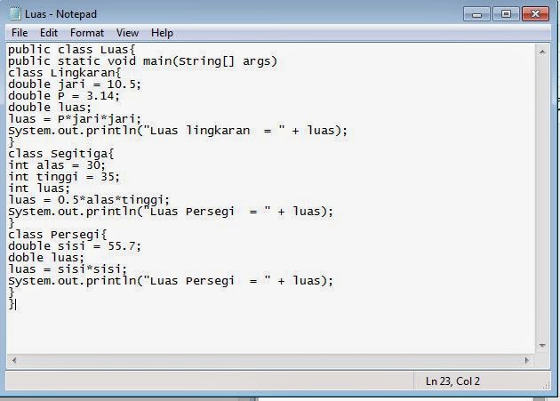 Contoh Contoh Program Java