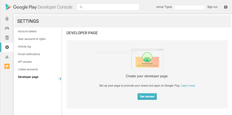 Jomar Tigcal's Blog: Google Play Developer Page