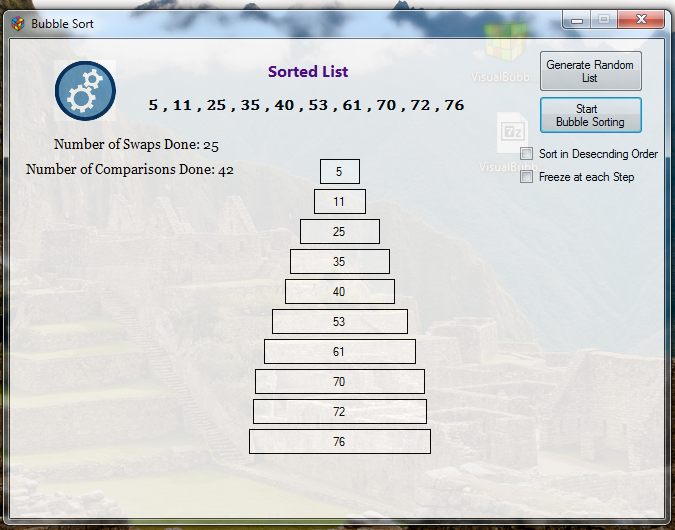My Programming Notes Code Snippets Visual Bubble Sort