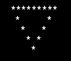 Inverted Triangle Shape In C Code Using For Loop C Programming