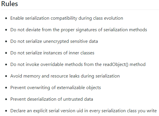 Secure Coding Standards For Java Serialization