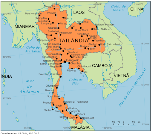 Mapa De Elevacao Da Tailandia