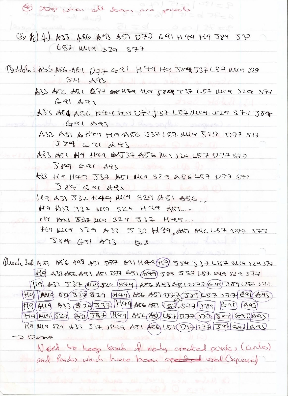 A Level Maths Notes Decision Sorting Bubble And Quick Sort Edexcel