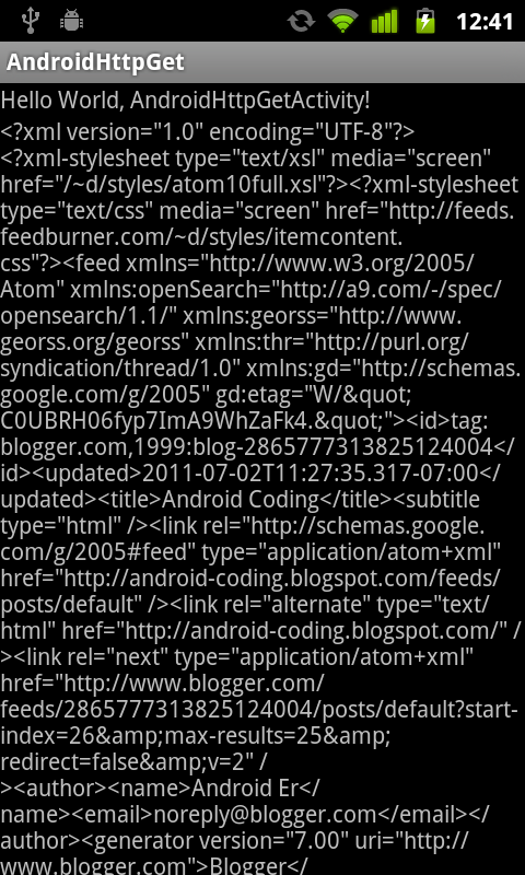 Android Coding Httpclient And Httpget