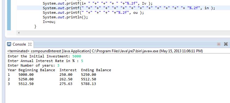 Java And Programming Compound Interest Java Program