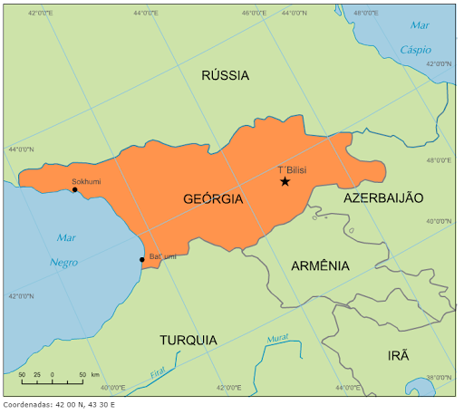Blog de Geografia: Mapa da Geórgia