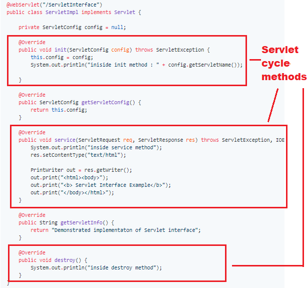 Servlet Interface Example