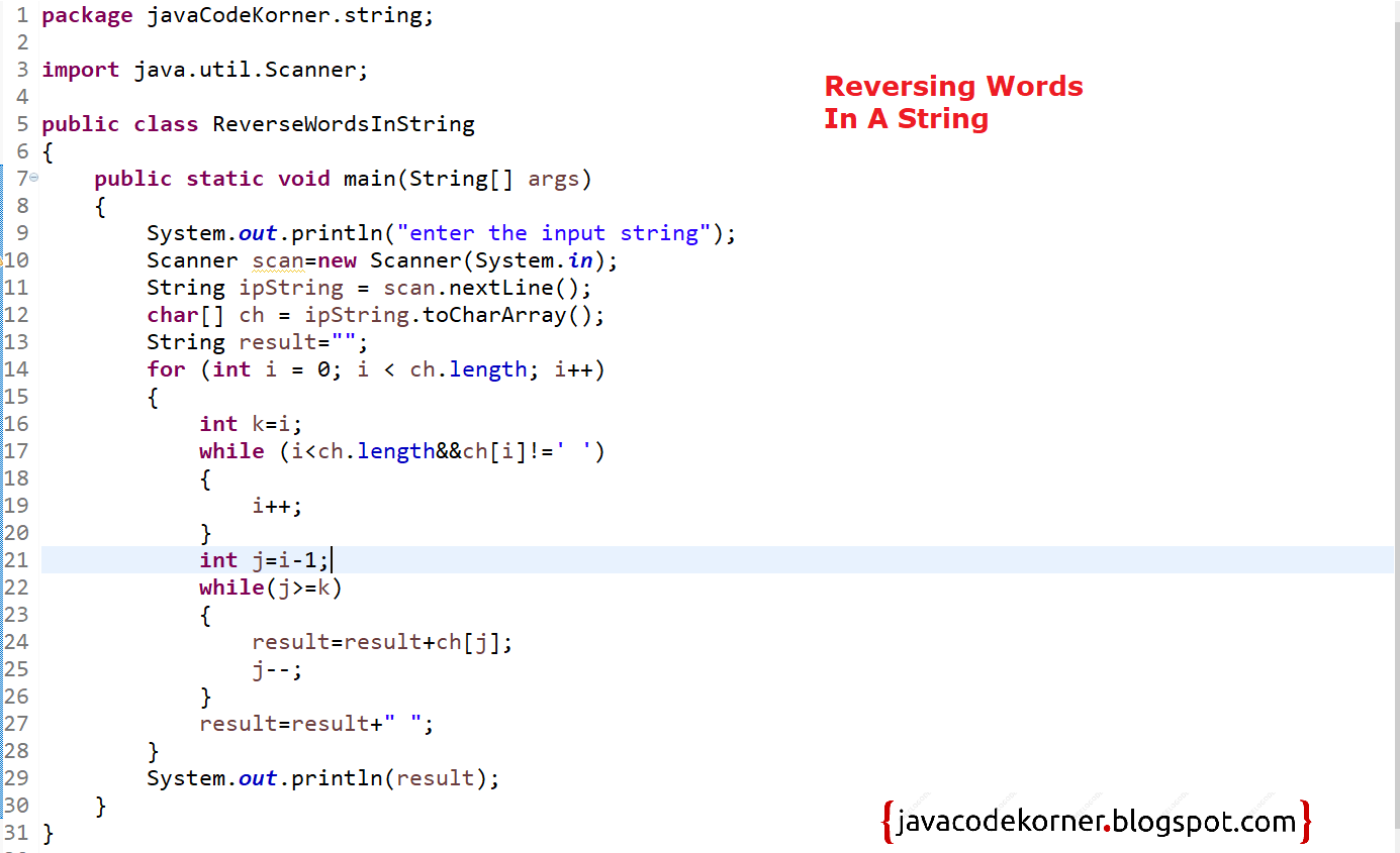 String Reverse Example In Java At Amanda Edmondson Blog