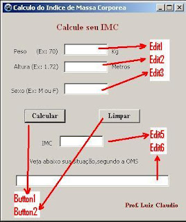 Prof. Luiz Claudio: Atividade - Cálculo do IMC (Índice de Massa Corporal)