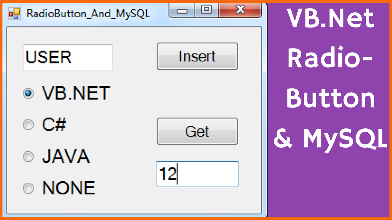 Vb Net Using Radiobutton With Mysql C Java Php Programming Source