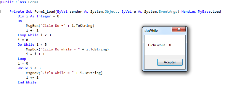 Programacion visual: Ejercicio 13.- DoWhile