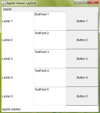 Programming Wala Codes And Tutorials Grid Layout In Java Using Applet