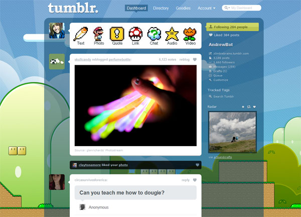 Magic Touch: Como personalizar a dashboard do tumblr:
