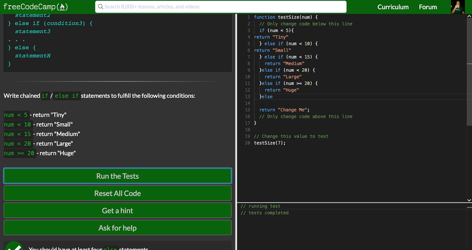 Just A Few Things Basic Javascript Chaining If Else Statements