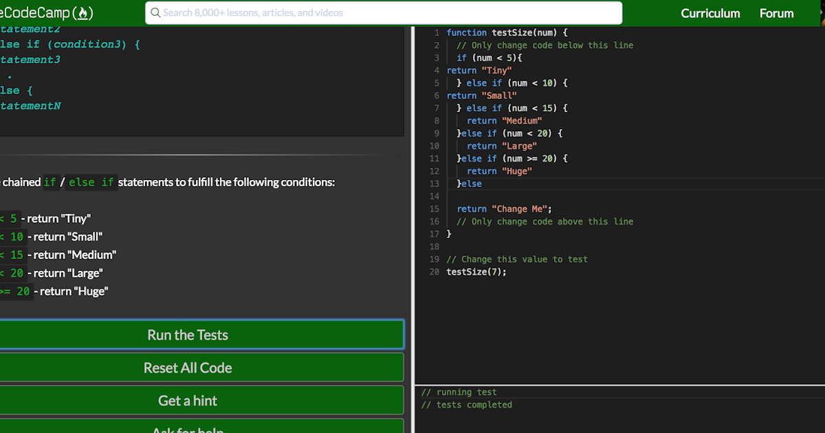 Just A Few Things Basic Javascript Chaining If Else Statements