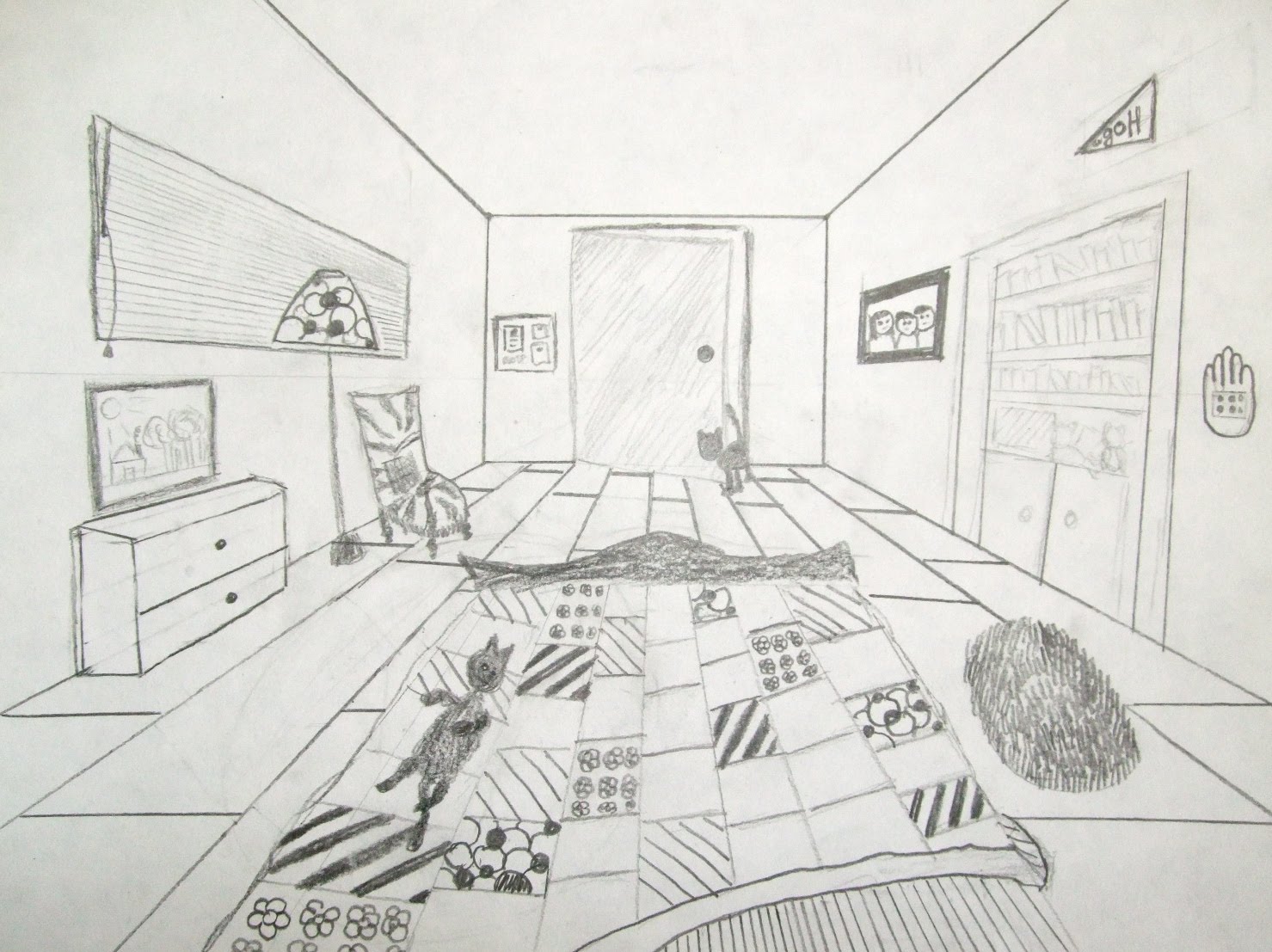 Highschoolart One Point Perspective High School Art