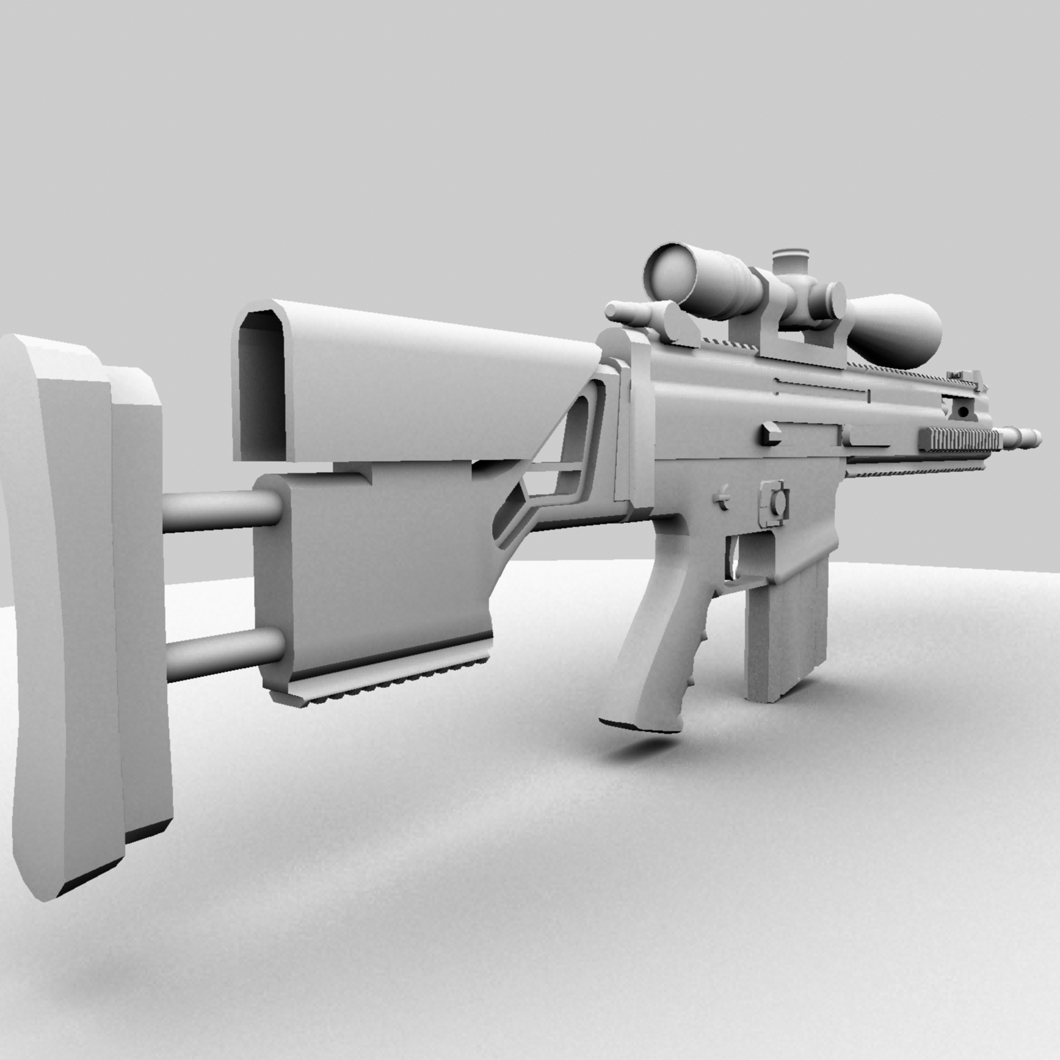 Kevin's 3DCG Portfolio: FN SCAR-H SSR (Sniper Support Rifle) (Autodesk ...
