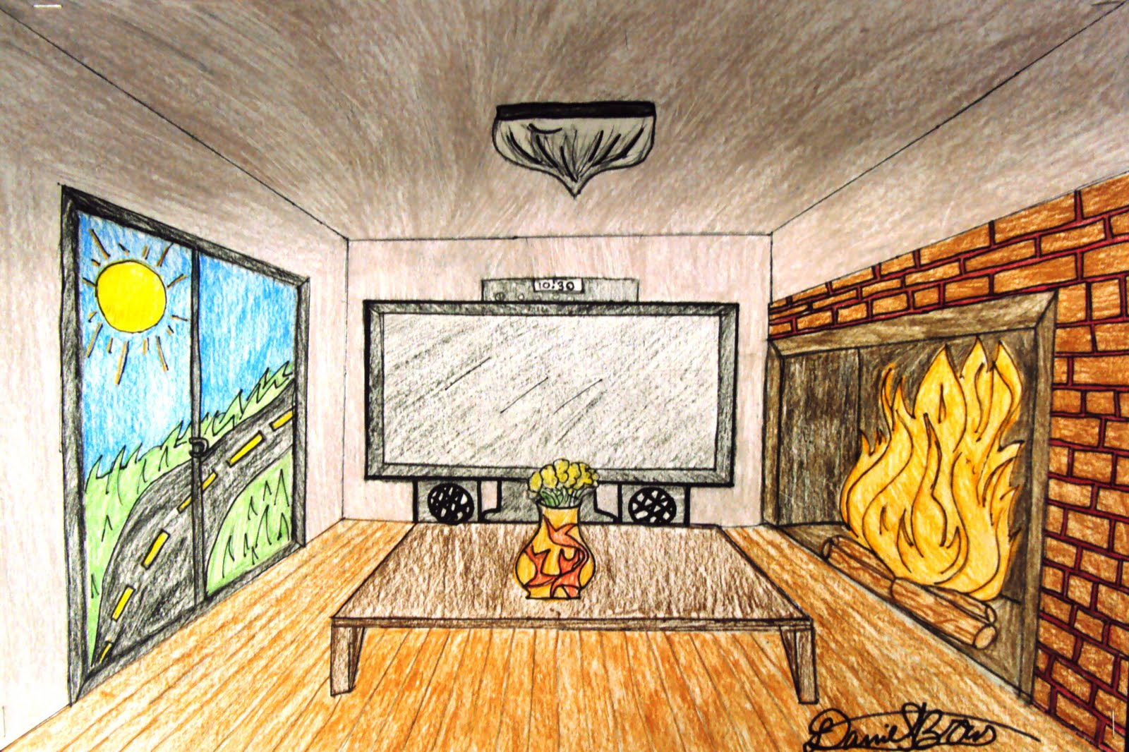 Art 1 One Point Perspective Room