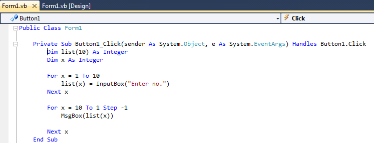 As Computing Made Easy Vb Lesson 8 One Dimensional Array