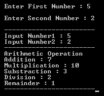 Programmingway Eklavya Technosys Arithmetic Operation